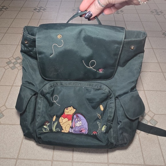 Bags | Vtg Y2k Disney Store Winnie The Pooh Ladybug Embroidered Green ...